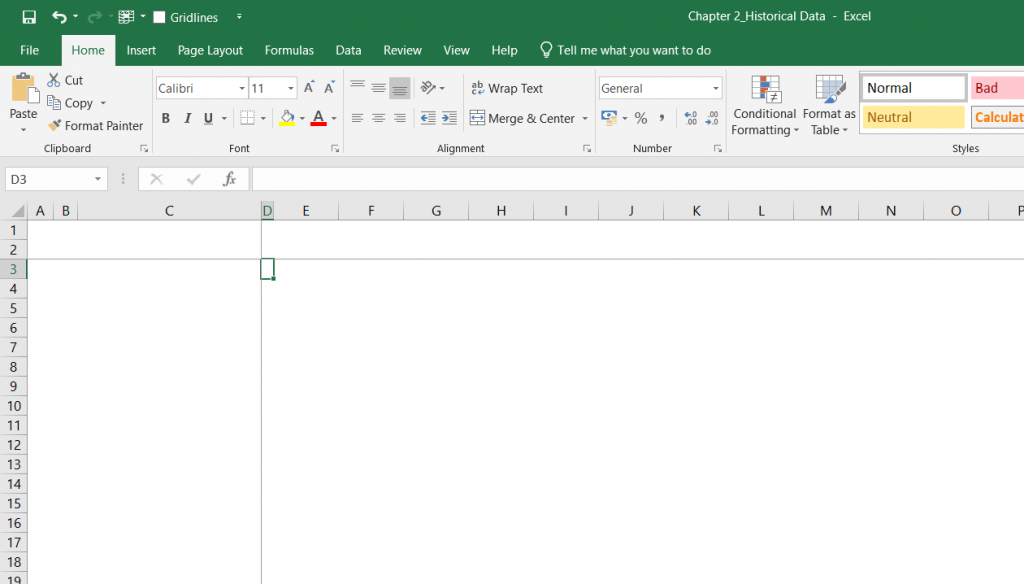 Excel workbook setup – Varsity by Zerodha