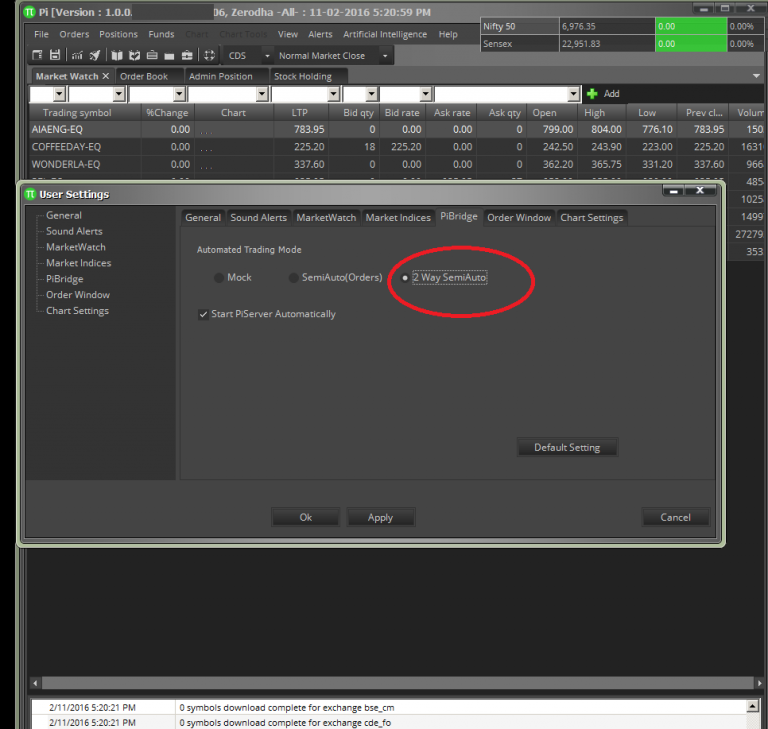 Pi Bridge for Amibroker – Z-Connect by Zerodha