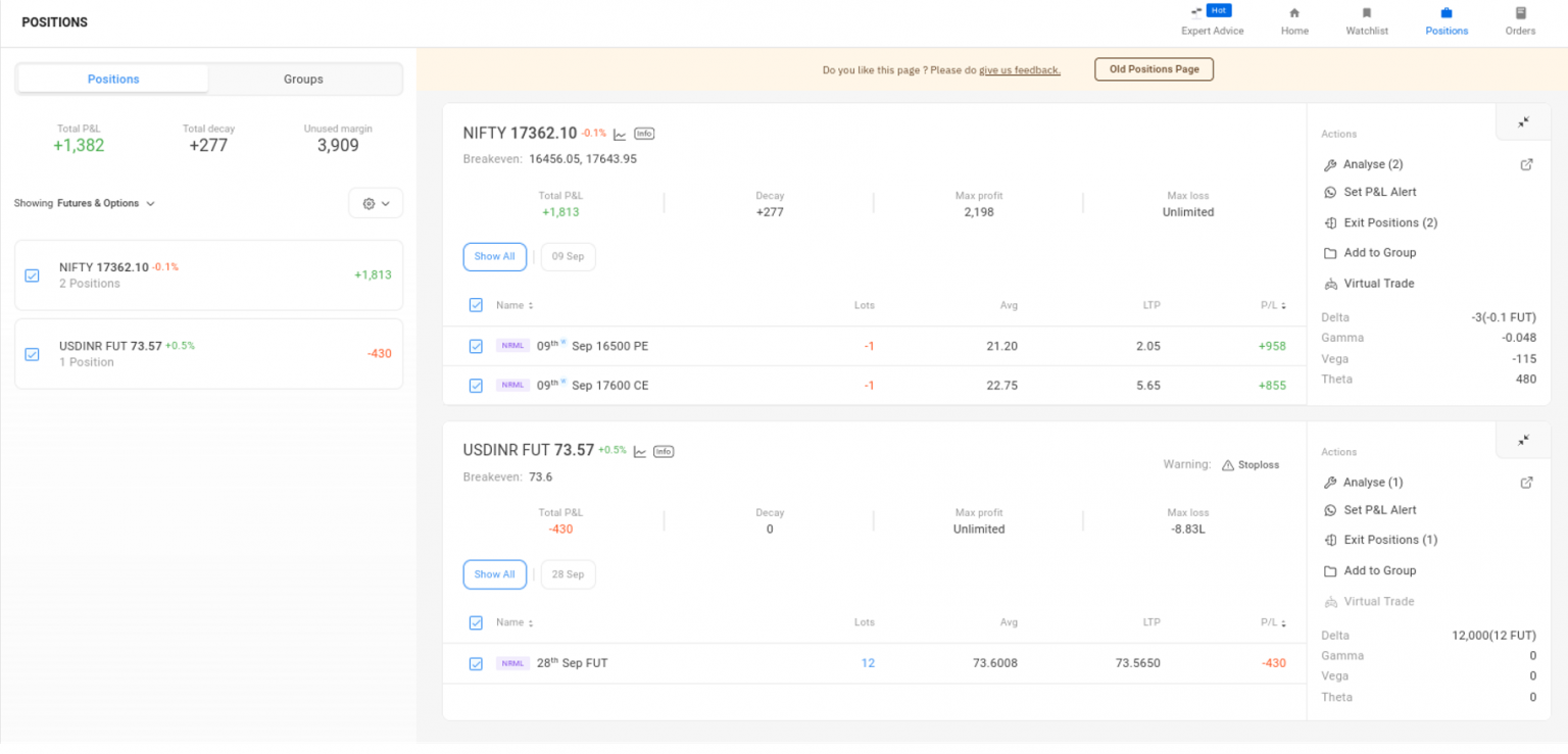 The all-new Positions page by Sensibull – Z-Connect by Zerodha
