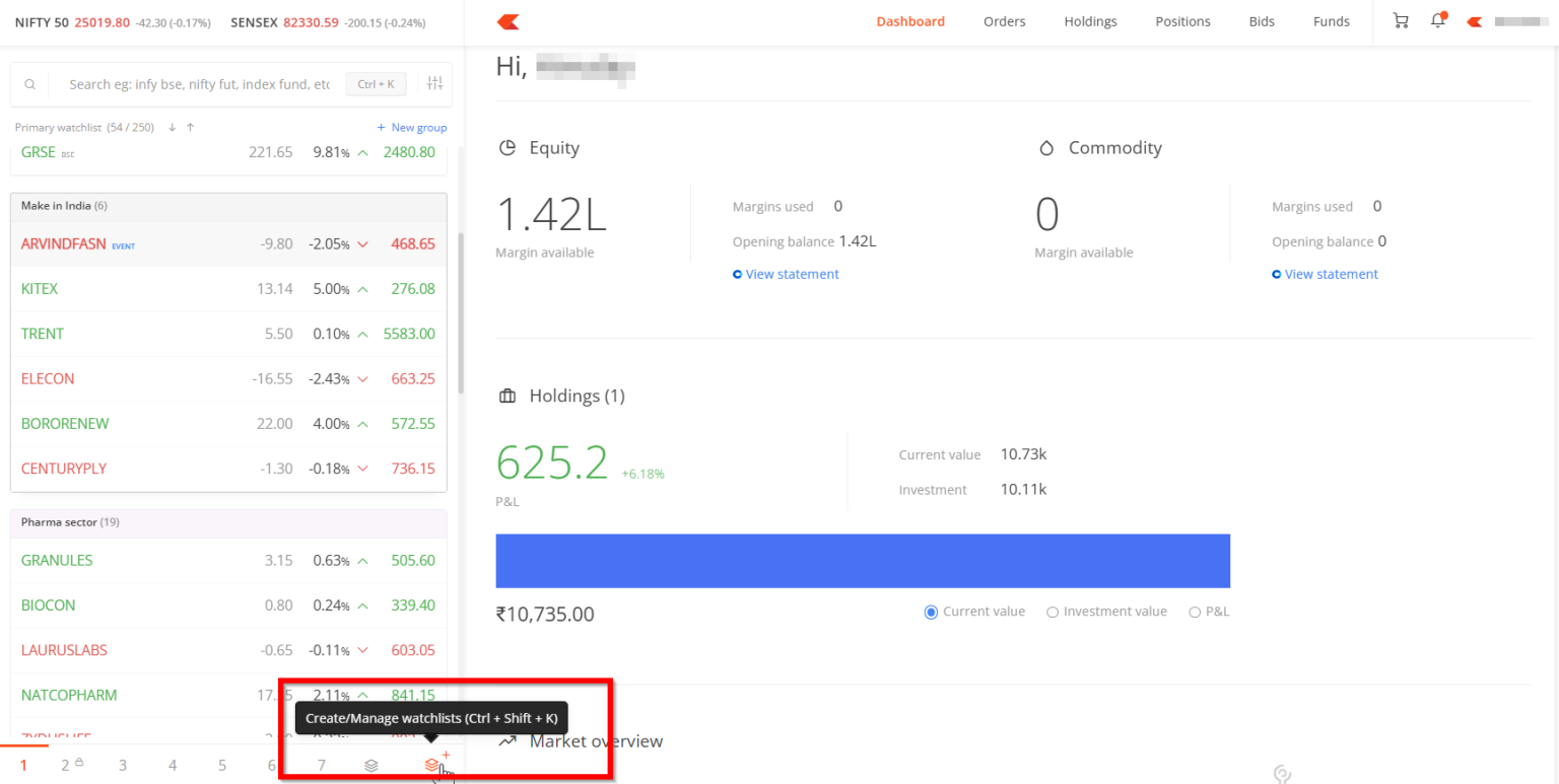 Introducing new Marketwatch on Kite – Z-Connect by Zerodha